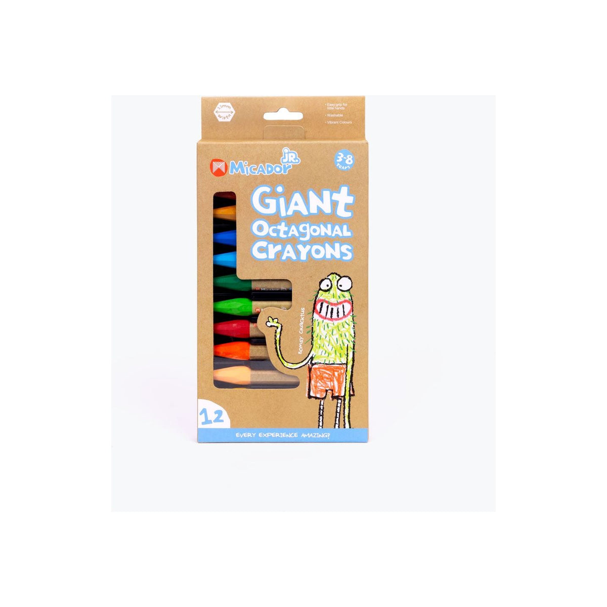Micador Jr. Giant Crayons Octagonal, 12 Pack — Brilliant Minds Australia