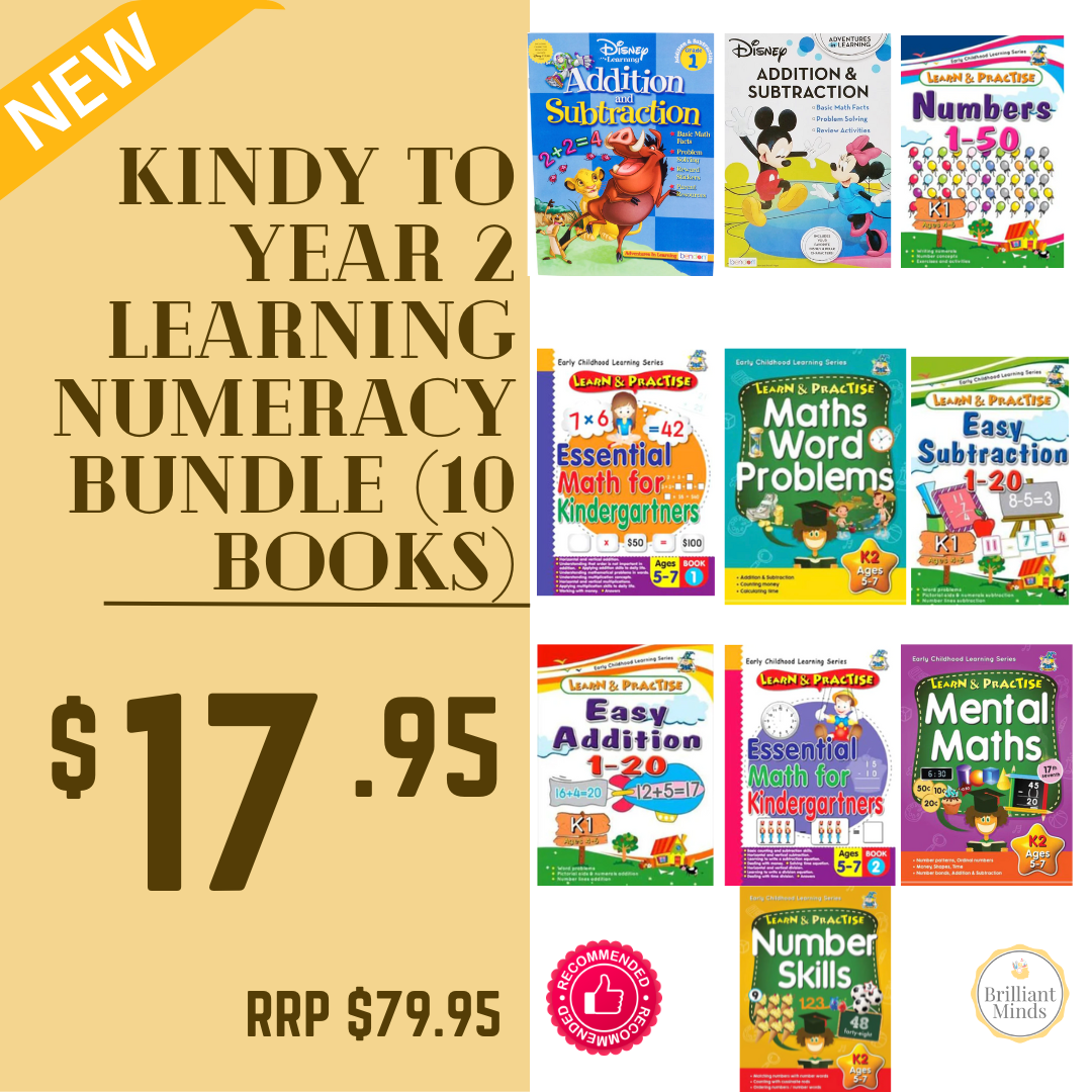 Kindy to Year 2 Numeracy Bundle (10 Books) — Brilliant Minds Australia