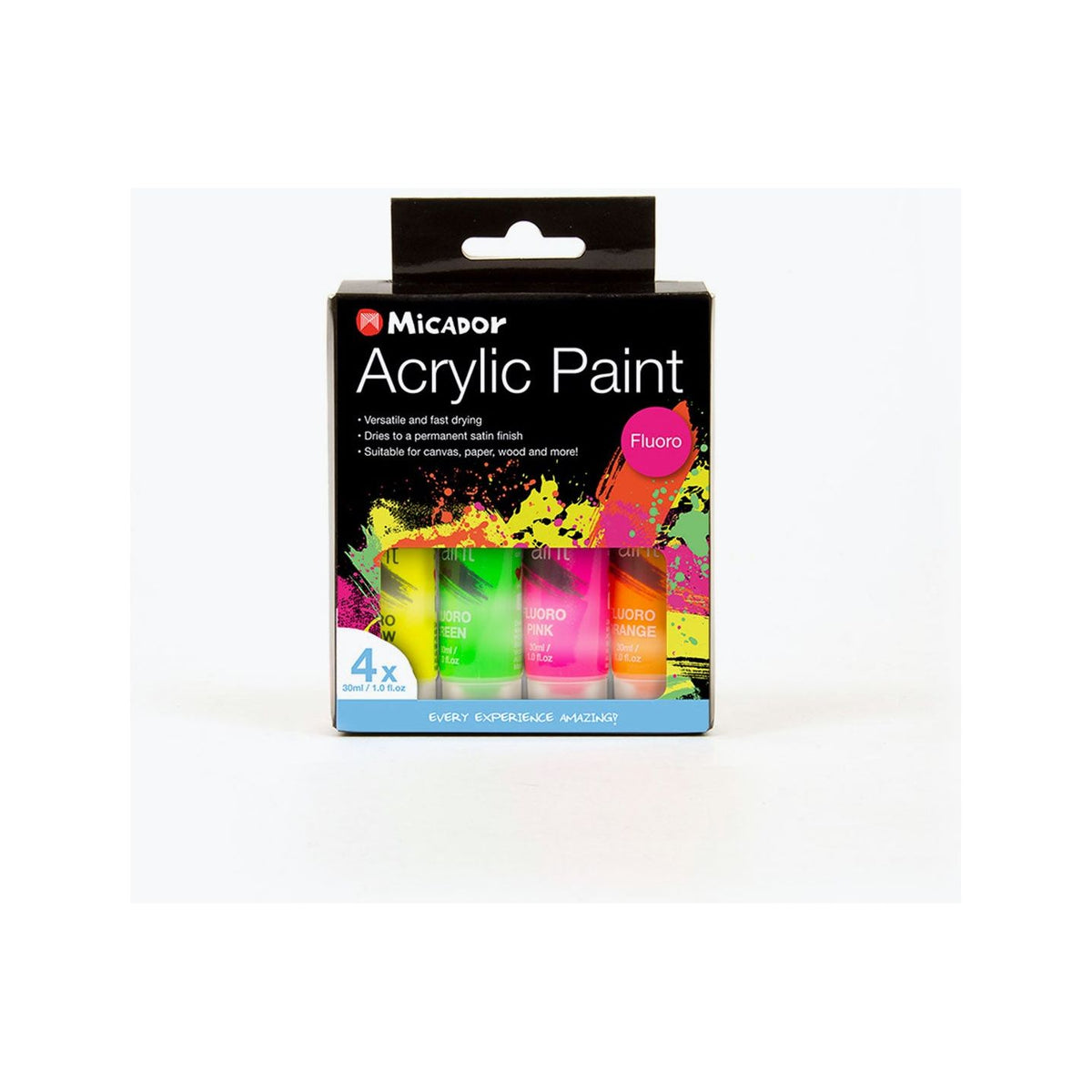 Micador Acrylic Paint Fluro 4 Pack 30mL — Brilliant Minds Australia
