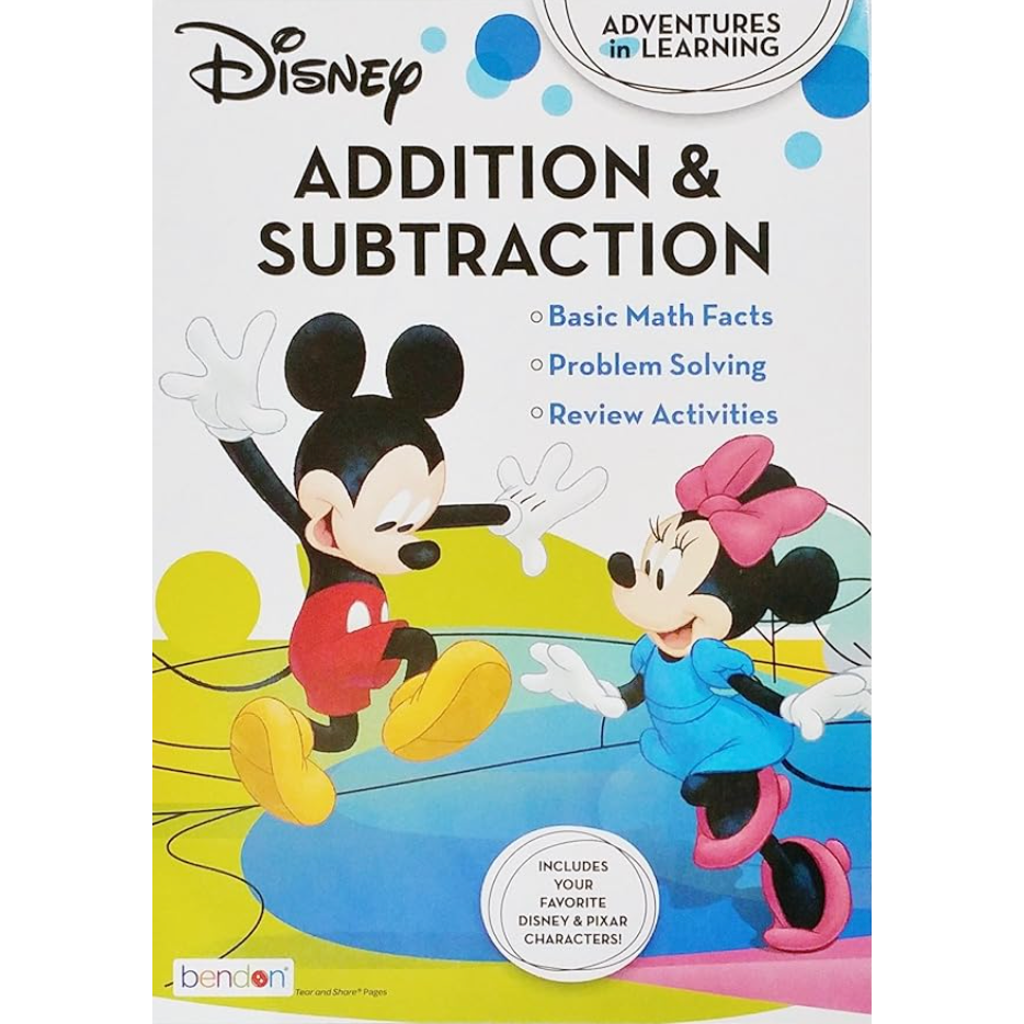 Disney - Addition & Subtraction Educational Workbook – Brilliant Minds ...
