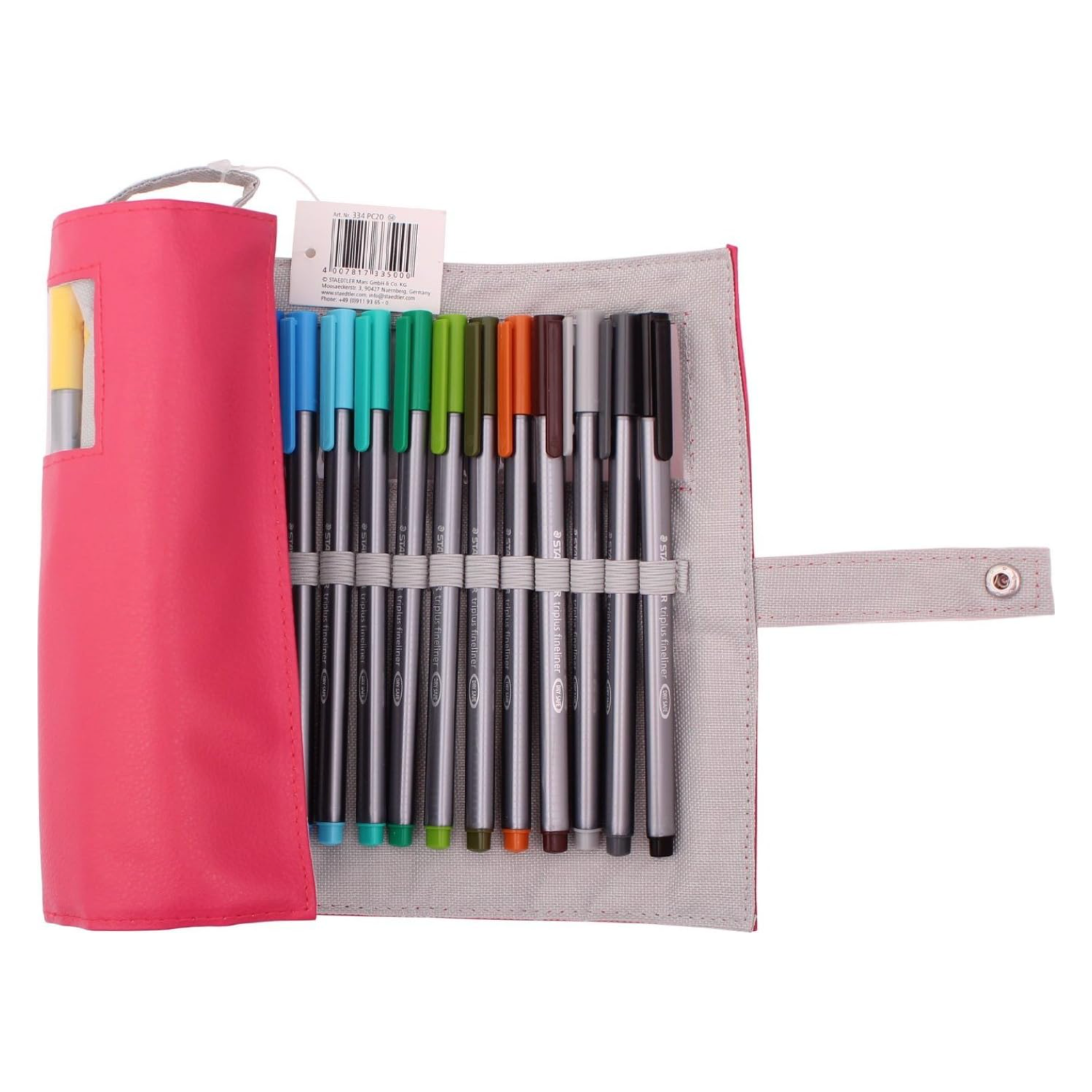 Staedtler Triplus Fineliners 20 Assorted Colours with Pencil Case ...