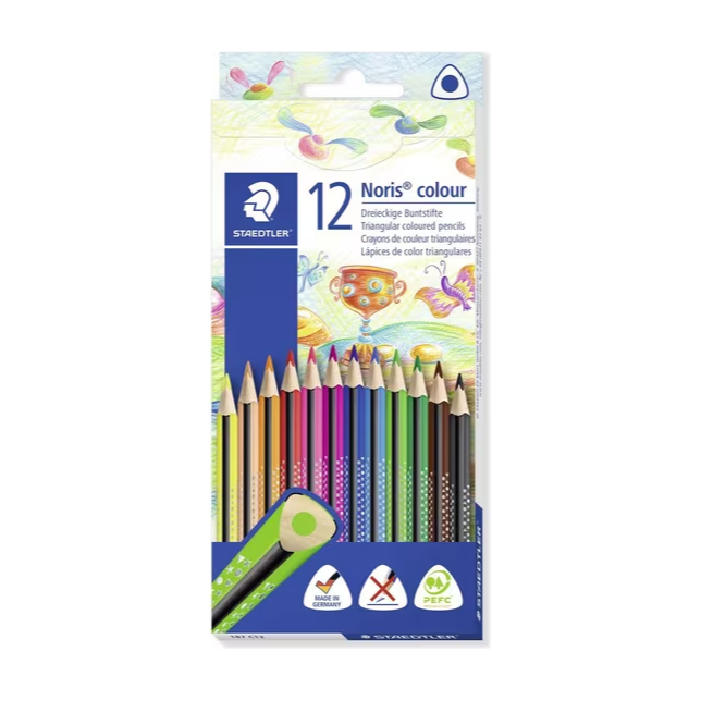Staedtler Noris Triangular Coloured Pencils Assorted (12 Pack ...