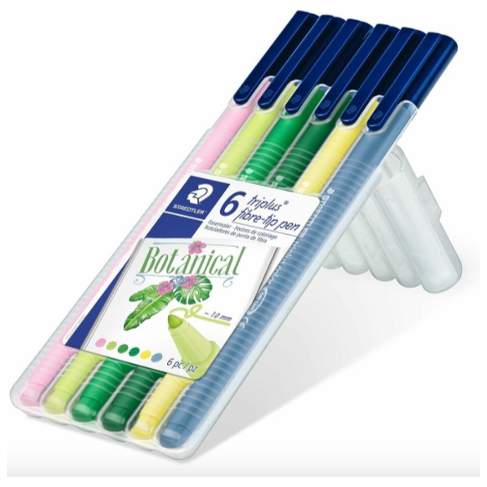 Markers Colouring Staedtler Triplus Fibre Tip Botanical Assorted Walle ...