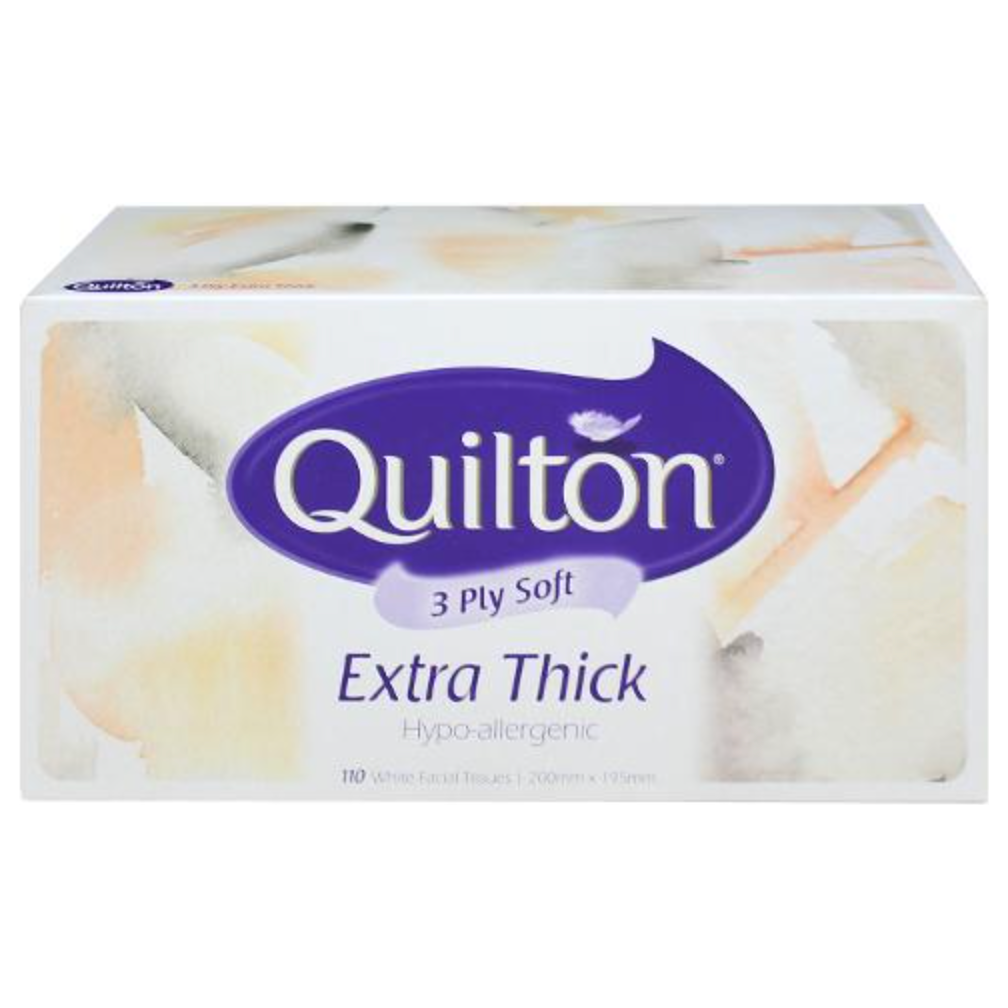 Quilton Boxed Tissues Extra Thick Hypo-allergenic 110 Sheets 3 Ply ...