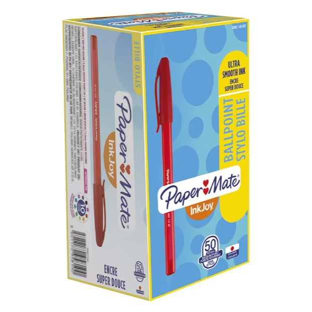 Paper Mate InkJoy 100ST 1.0mm Ballpoint Pens Red (Individual or 50 Pac ...