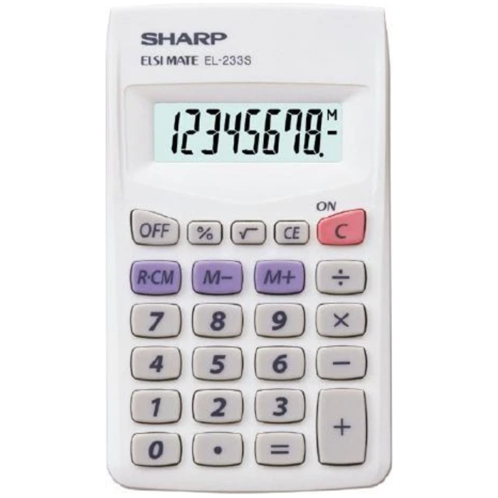 Sharp 8 Digit Pocket Calculator EL-233SB — Brilliant Minds Australia