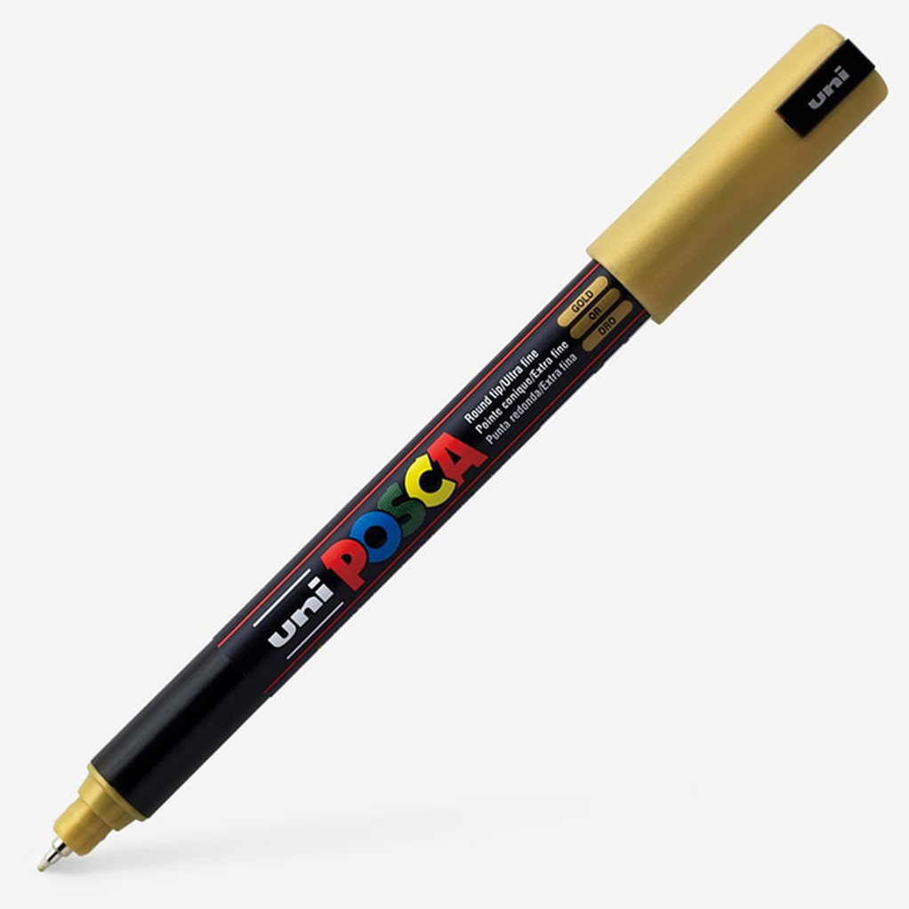 Uni Posca Paint Marker Ultra Fine Pin Type 0.7mm - Metallic Gold ...