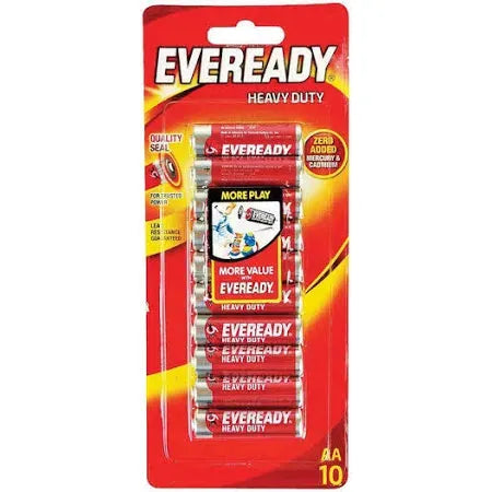 Eveready AA Heavy Duty Battery 10 Pack — Brilliant Minds Australia