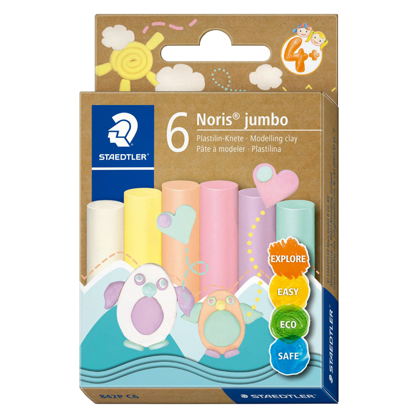Staedtler Noris Jumbo Modelling Clay (6pk) — Brilliant Minds Australia