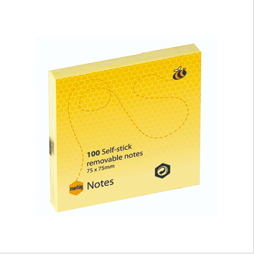 Marbig Sticky Notes 75x75mm Yellow — Brilliant Minds Australia