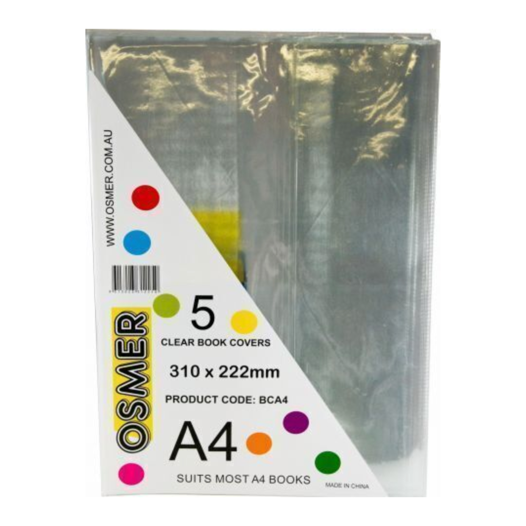 Osmer Clear Book Cover A4 Pack Of 5 – Brilliant Minds Australia